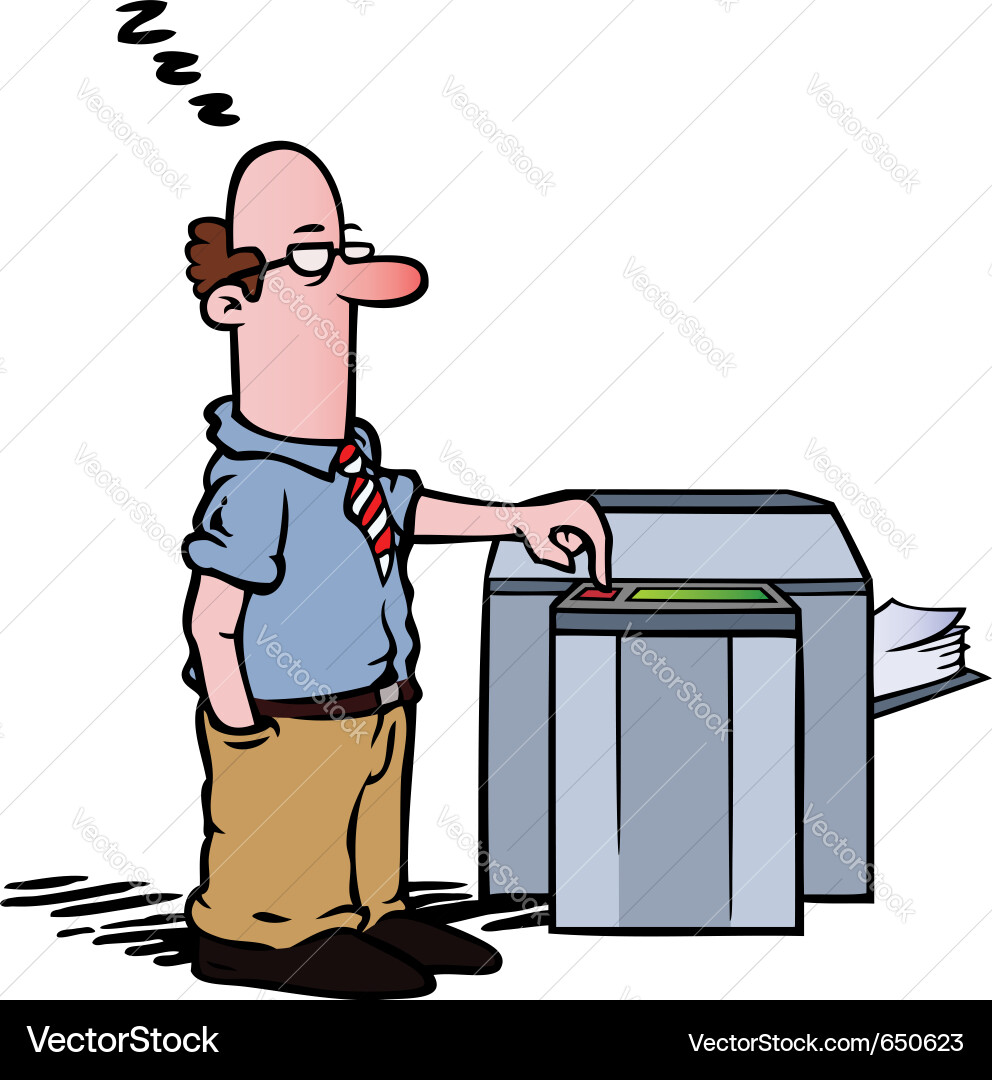 Employee copy machine Royalty Free Vector Image