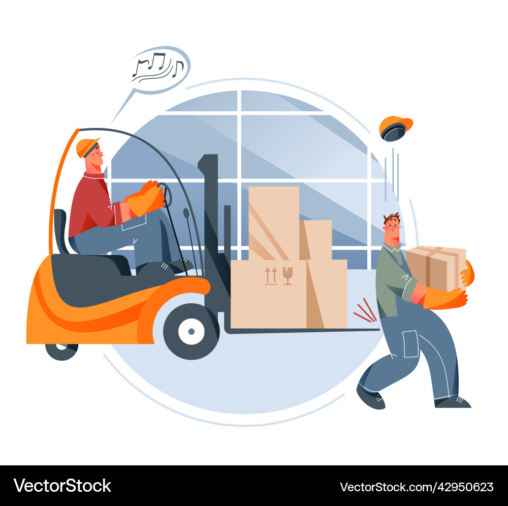 Factory accident with risk for health between Vector Image