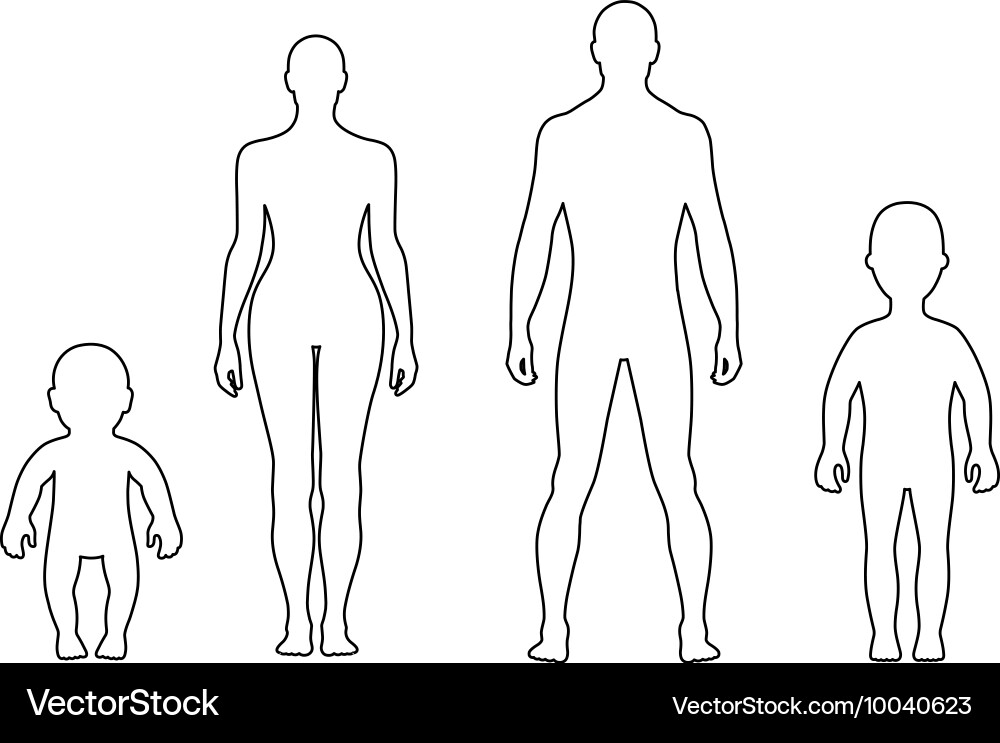 Fashion people outlined template Royalty Free Vector Image