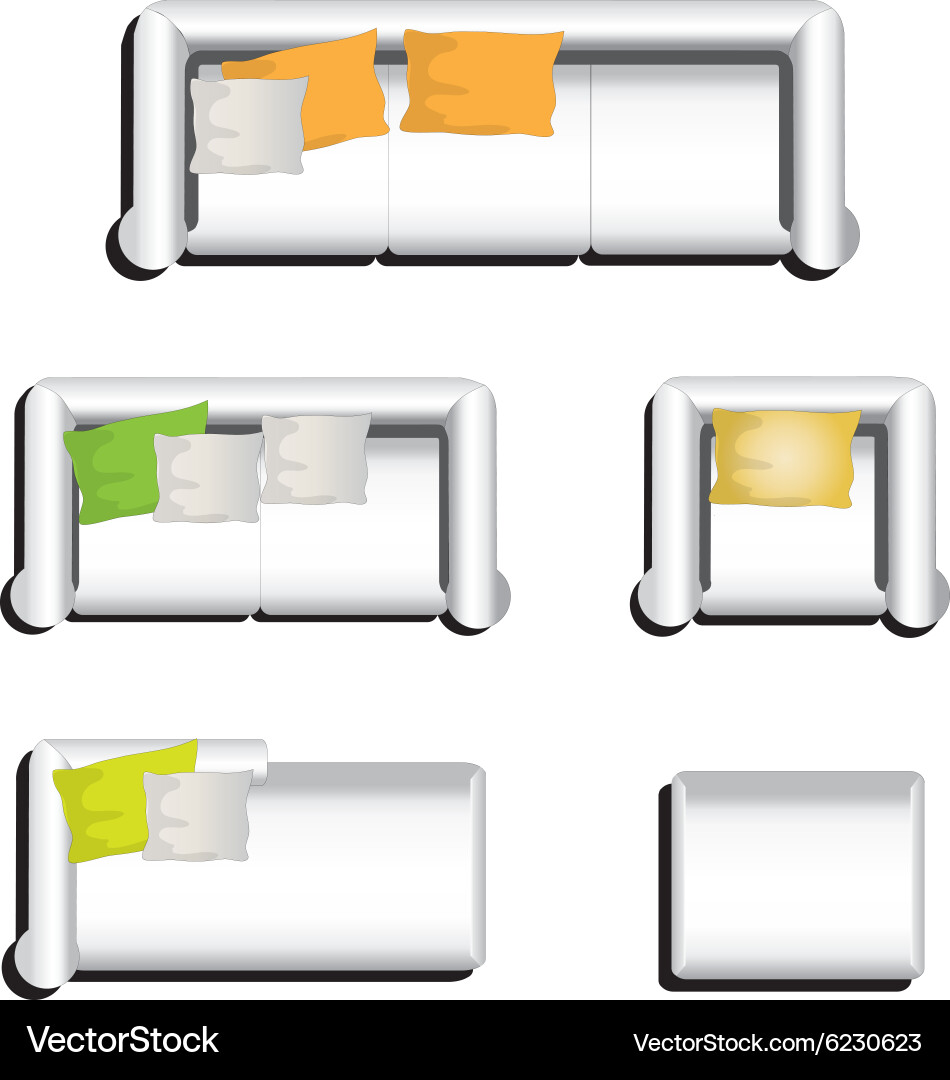 Furniture top view set 31 Royalty Free Vector Image