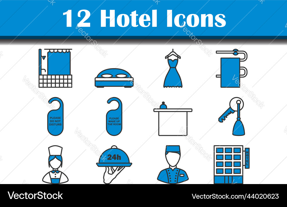 Hotel icon set Royalty Free Vector Image - VectorStock