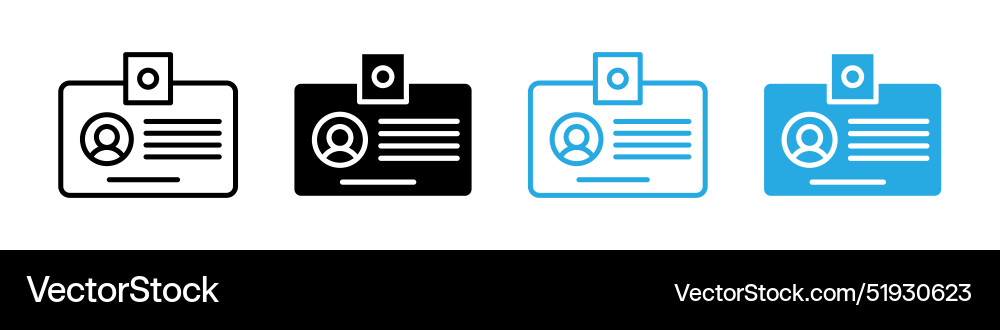 Id card icon logo set Royalty Free Vector Image