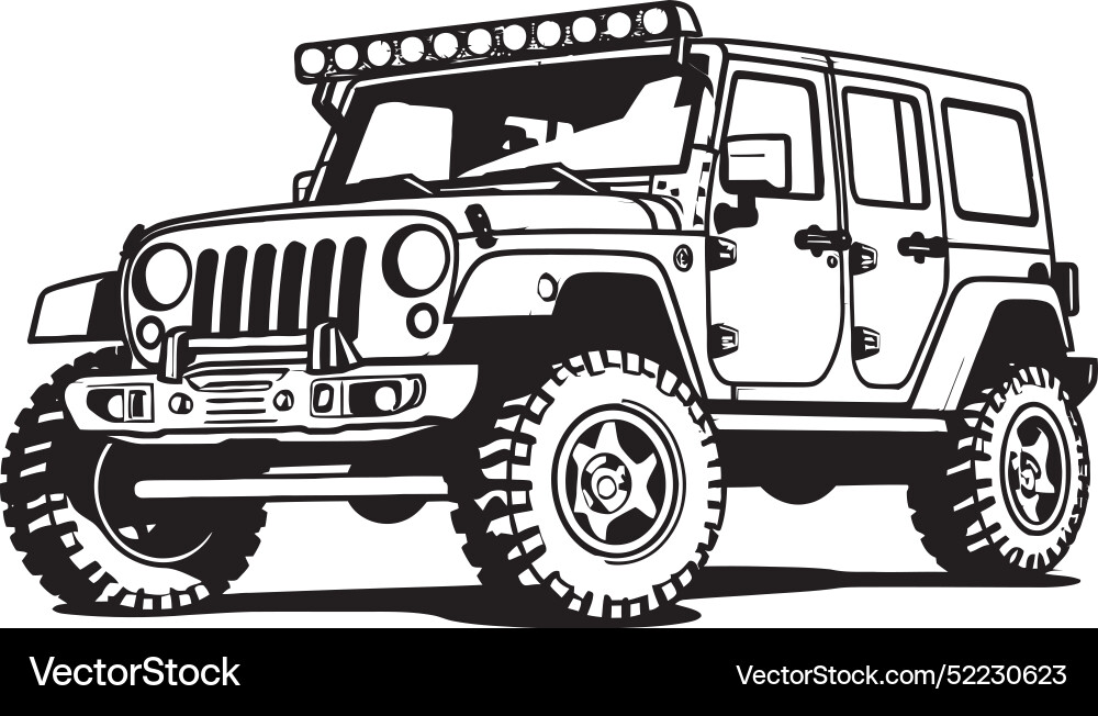 Jeep graphics ride in style rugged jeep Royalty Free Vector