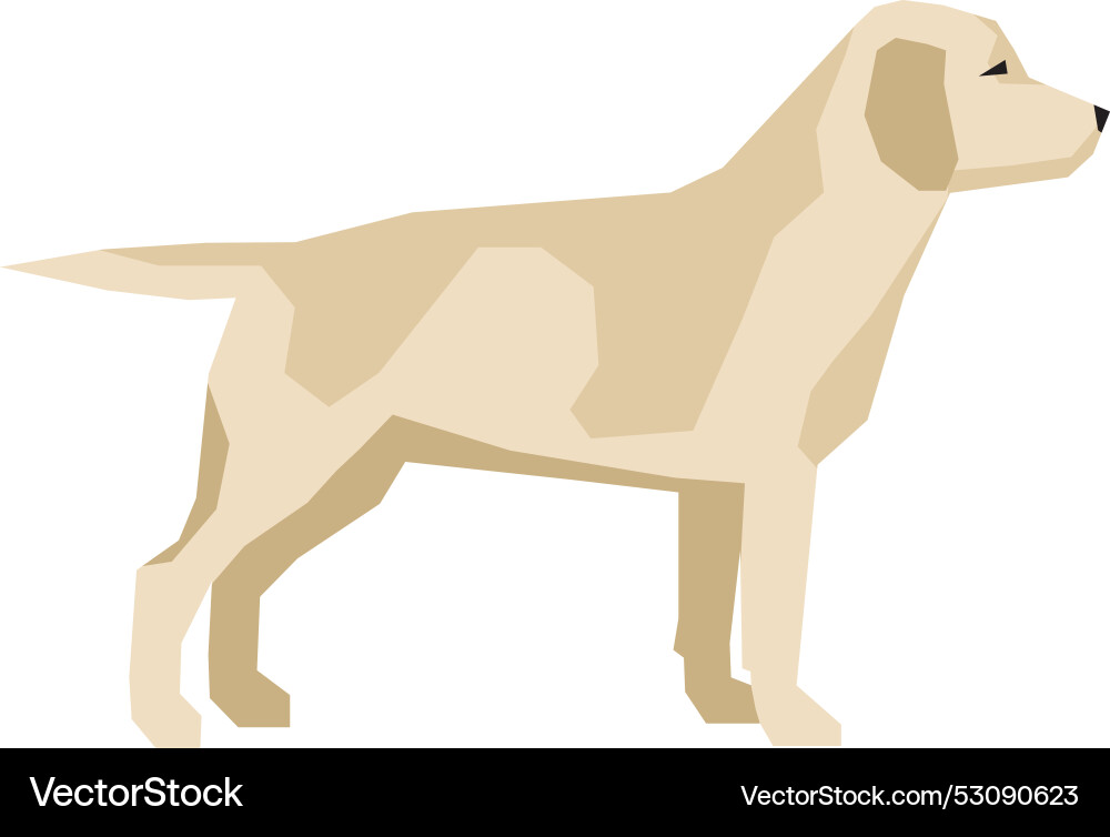 Labrador side view happy dog color icon Royalty Free Vector