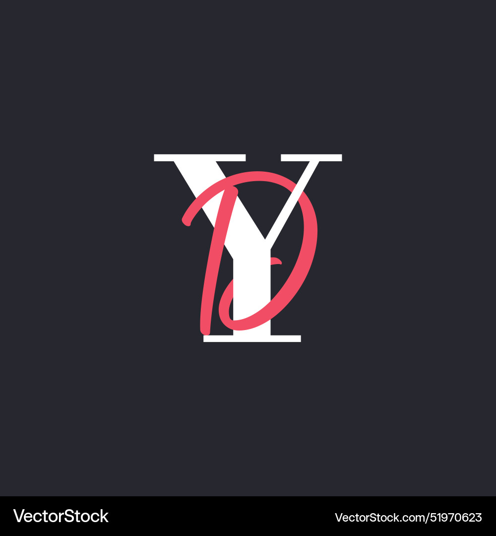 Letter yd logo perfectly blended initials Vector Image
