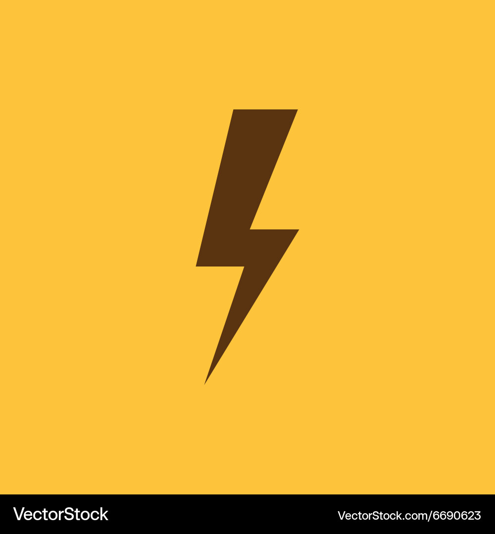 Lightning icon power symbol flat Royalty Free Vector Image