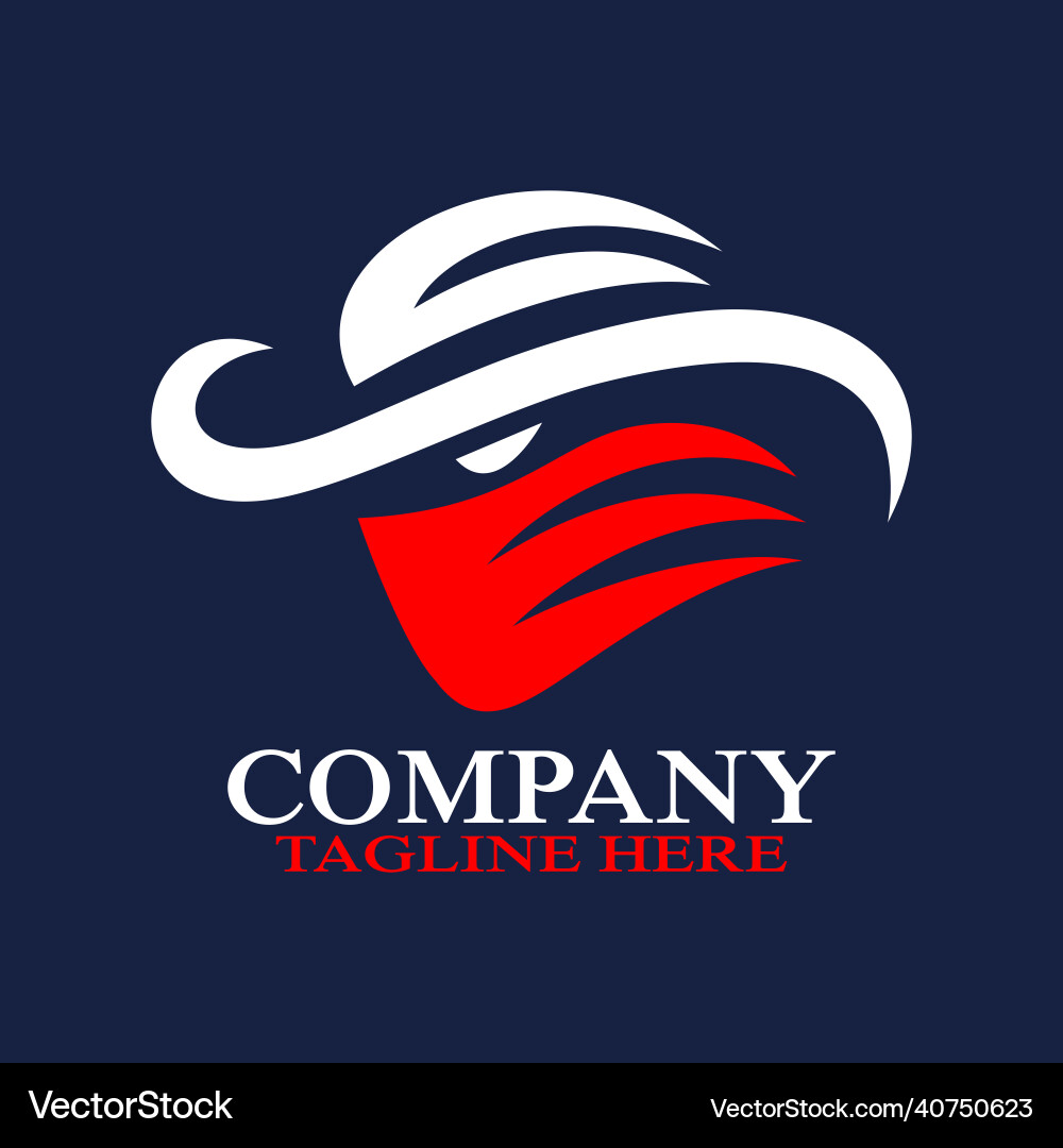 Modern stylized bandit logo Royalty Free Vector Image