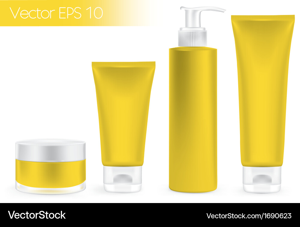 Packaging containers yellow color Royalty Free Vector Image