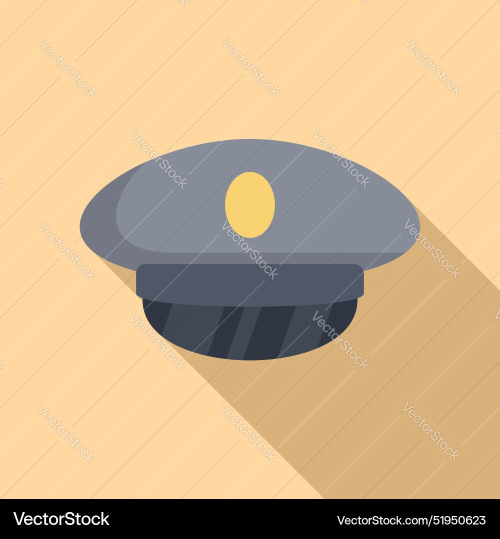 Police hat lying with shadow casting from behind Vector Image