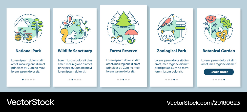 Protected areas for biodiversity onboarding Vector Image