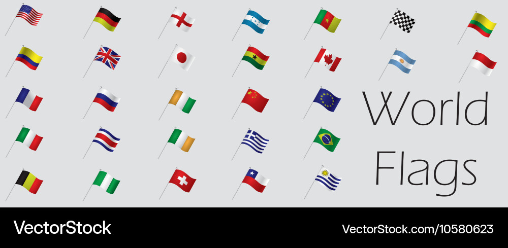 Set of flags Royalty Free Vector Image - VectorStock