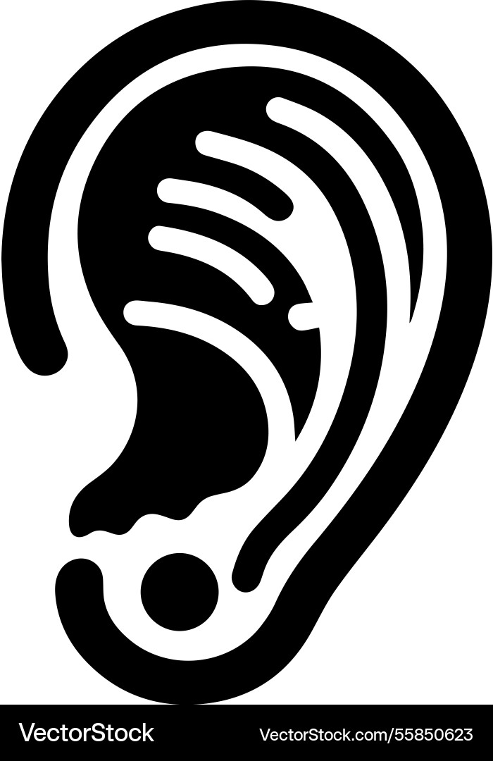 Simple ear pain icon modern logo Royalty Free Vector Image