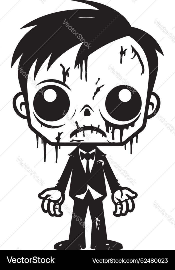 Smiling stalkers cute zombie icon spooky Vector Image