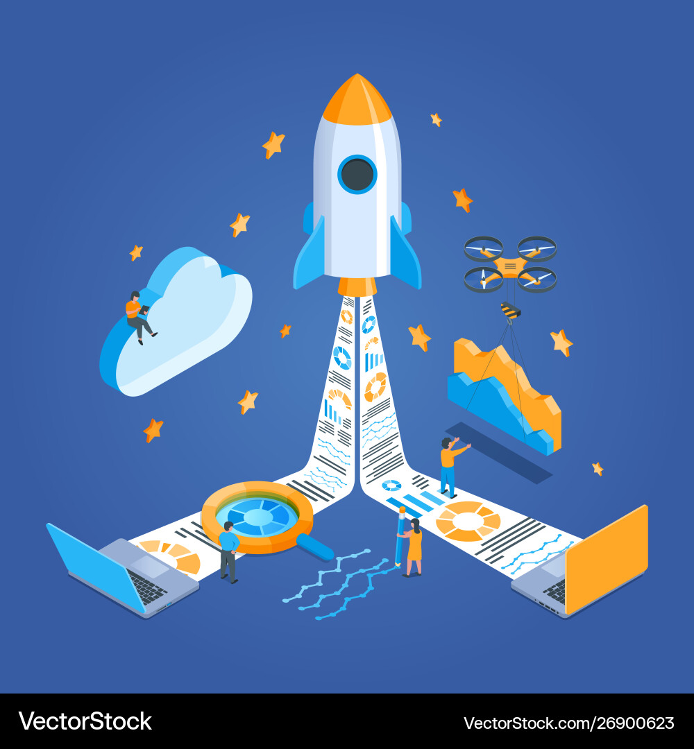 Start up project concept 01 Royalty Free Vector Image