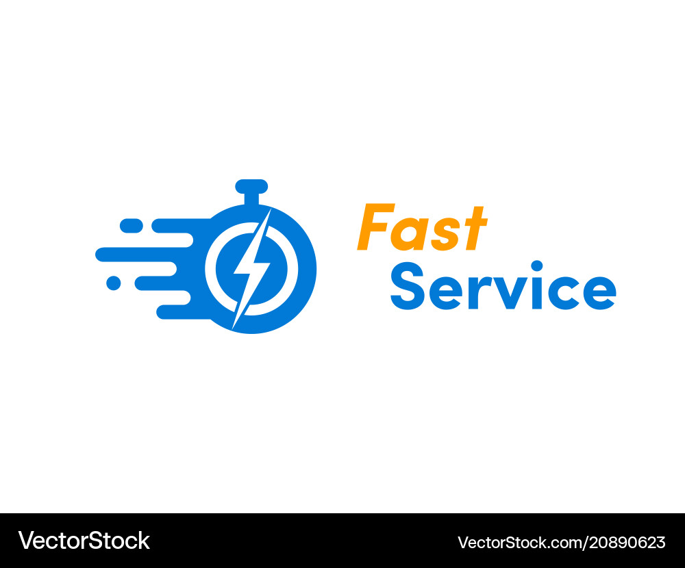 Time clock logo fast express service Royalty Free Vector