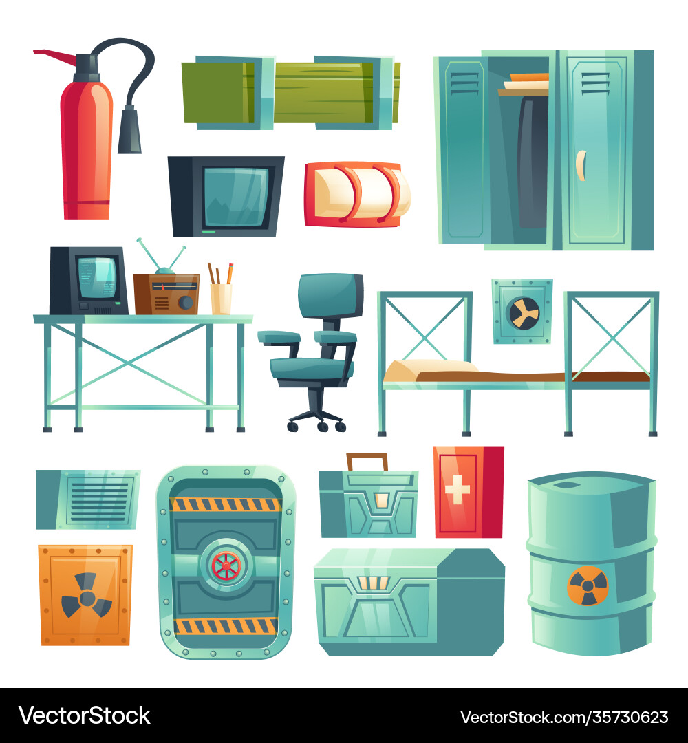 Underground bunker interior bomb shelter Vector Image