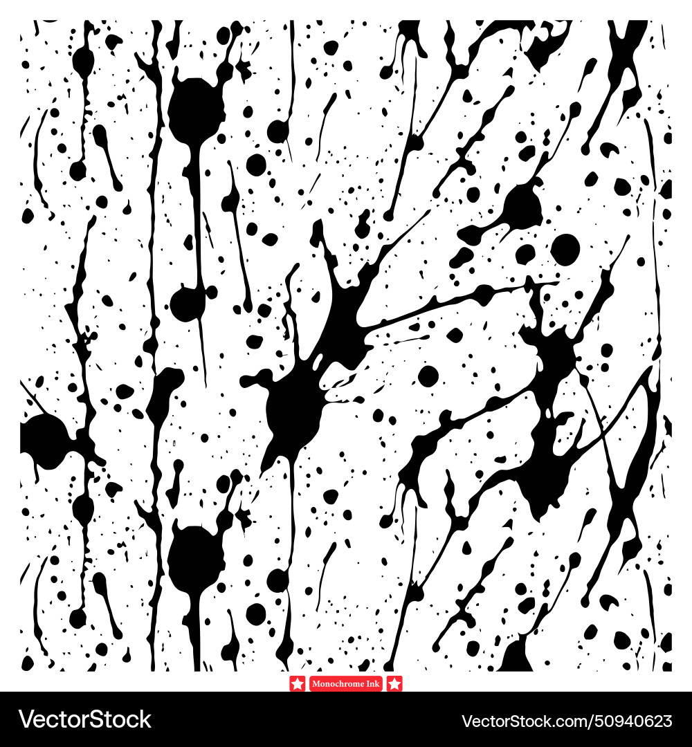 Vintage monochrome ink drip background for retro Vector Image