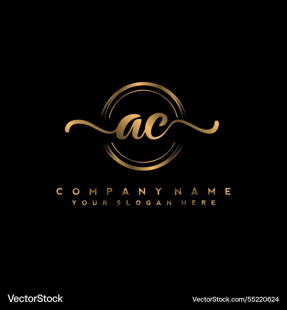 Ac initial handwriting logo Royalty Free Vector Image