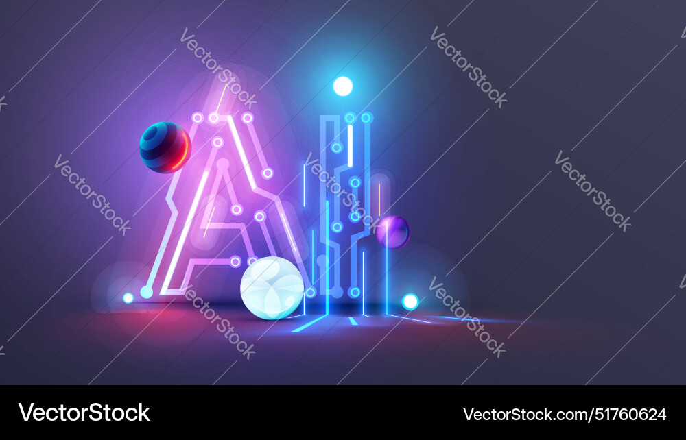 Ai logo or icon abstract technology conceptual Vector Image