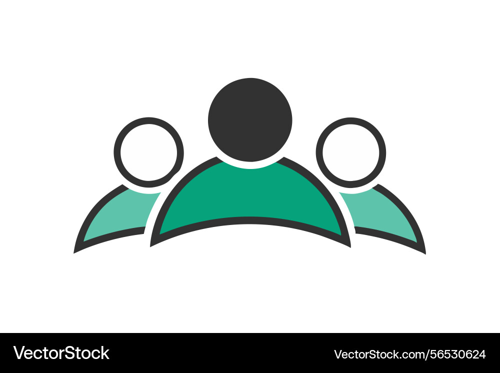 Black silhouettes representing three people Vector Image
