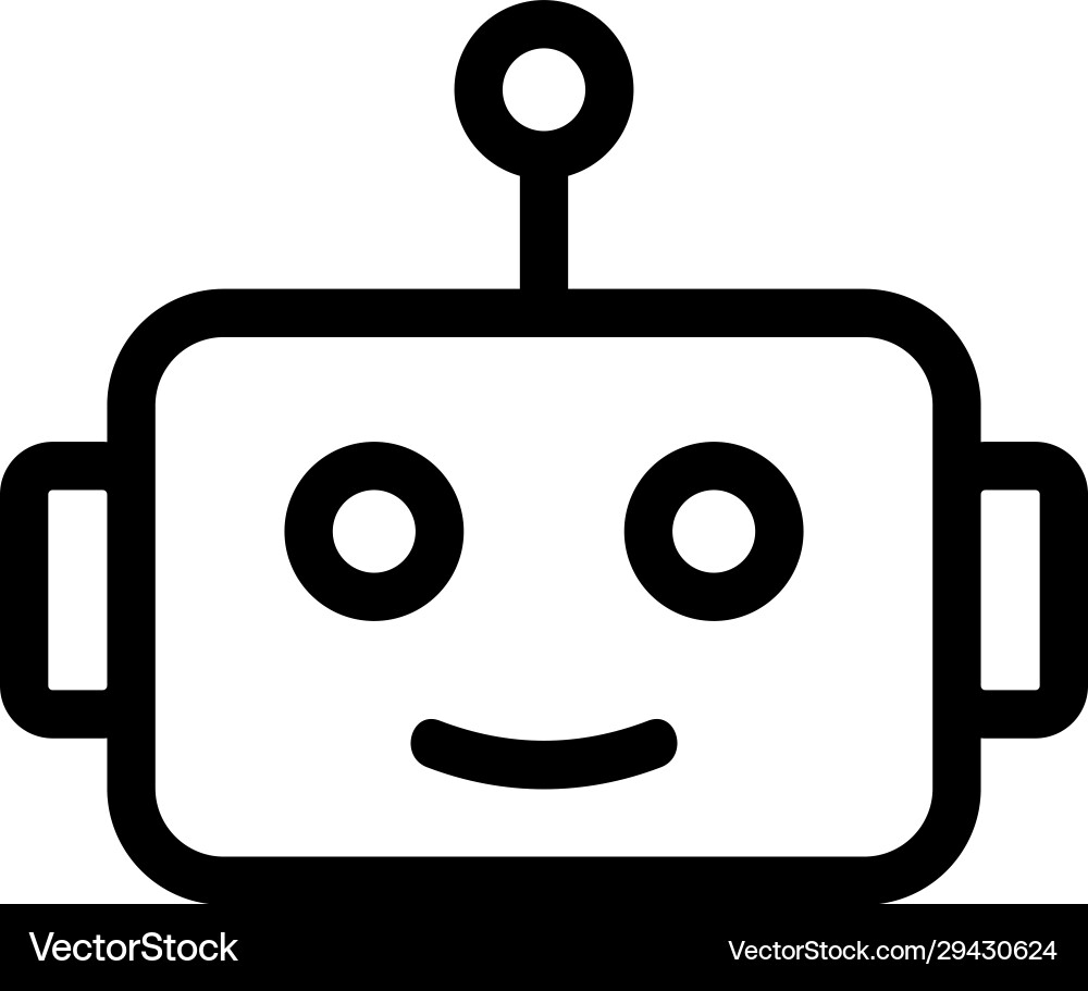 Chat bot icon isolated contour symbol Royalty Free Vector