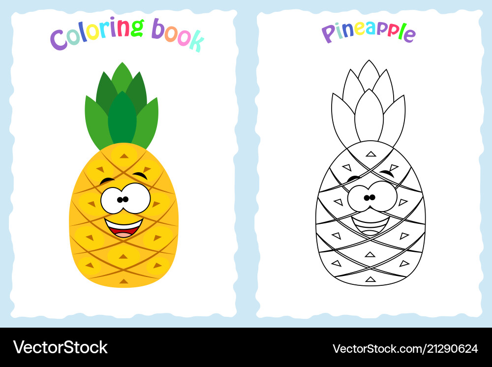 Coloring book page for children with colorful Vector Image