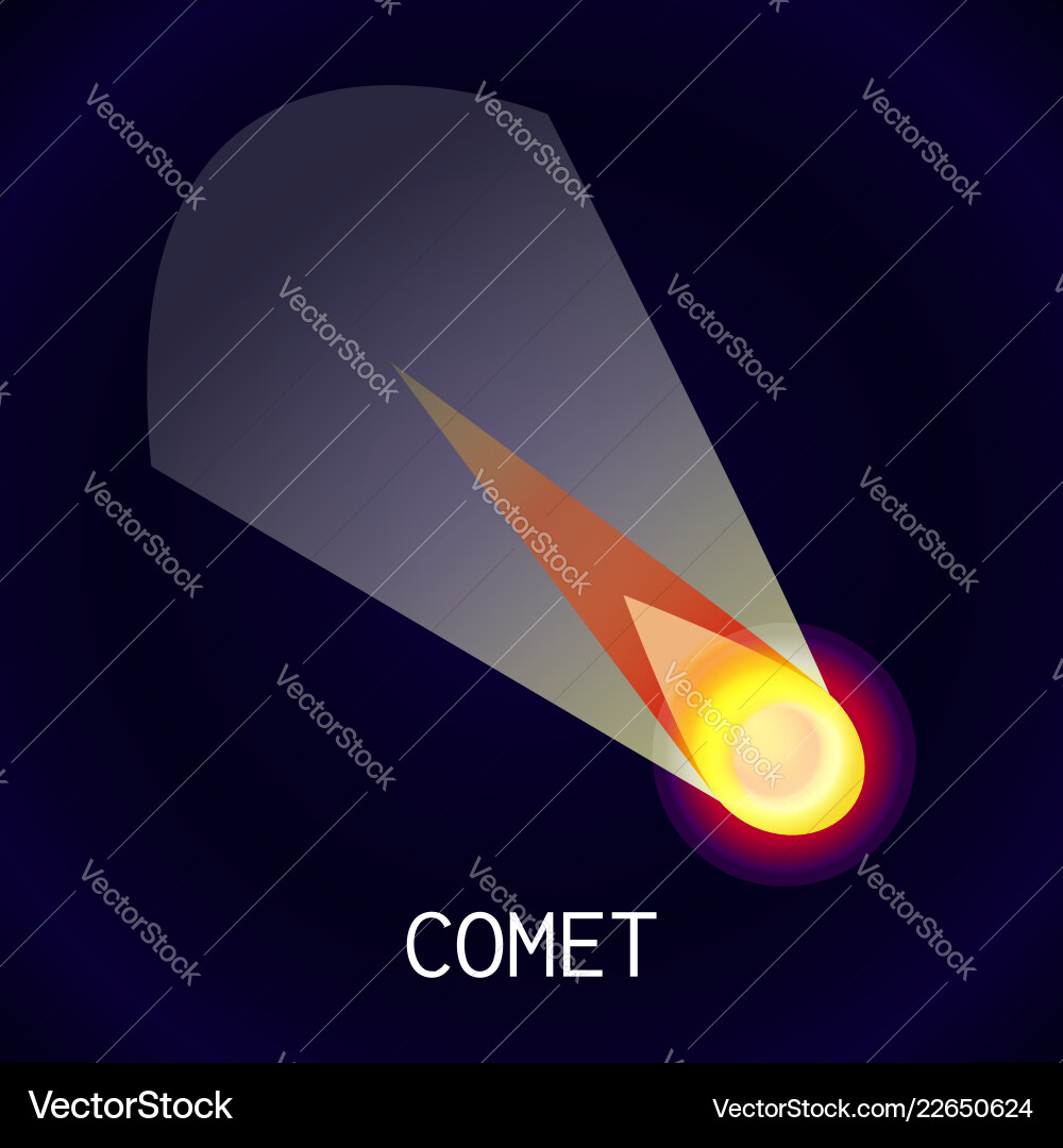 Comet icon cartoon style Royalty Free Vector Image