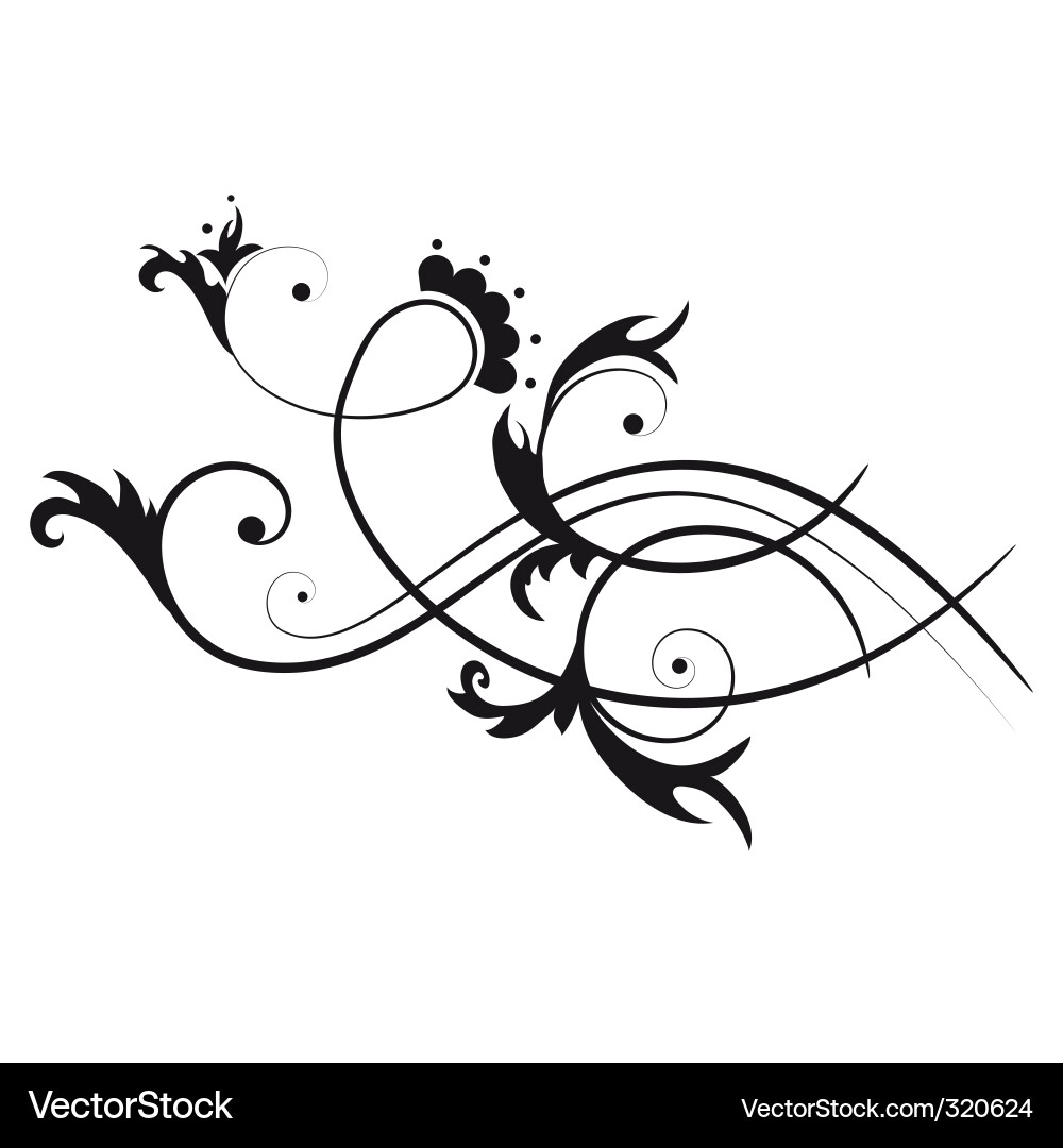 Floral swirl Royalty Free Vector Image - VectorStock