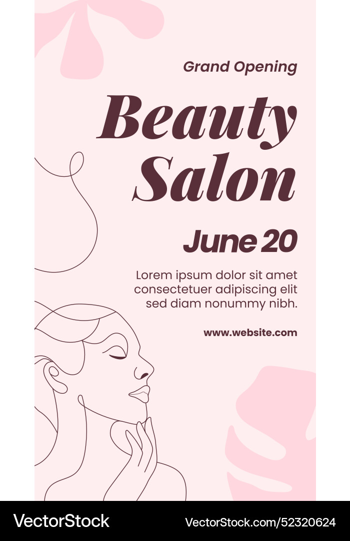 Hand drawn beauty salon template Royalty Free Vector Image