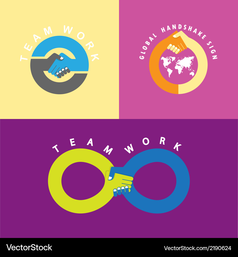 Handshake abstract sign Royalty Free Vector Image