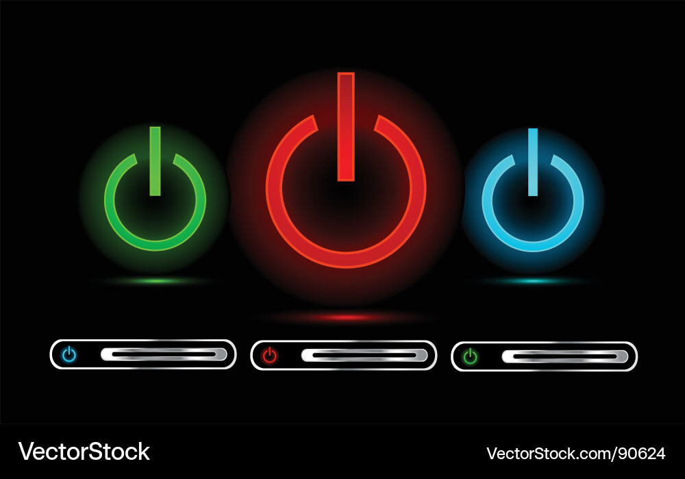 Icons glow Royalty Free Vector Image - VectorStock