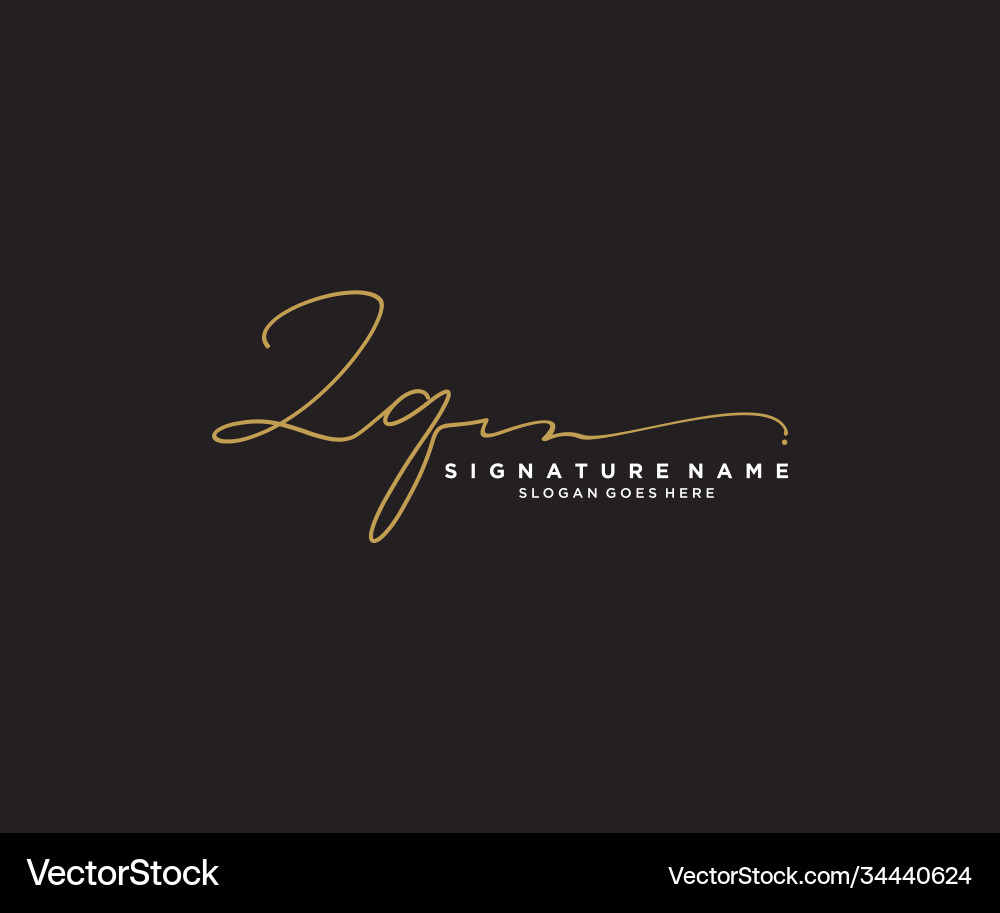 Letter zq signature logo template Royalty Free Vector Image