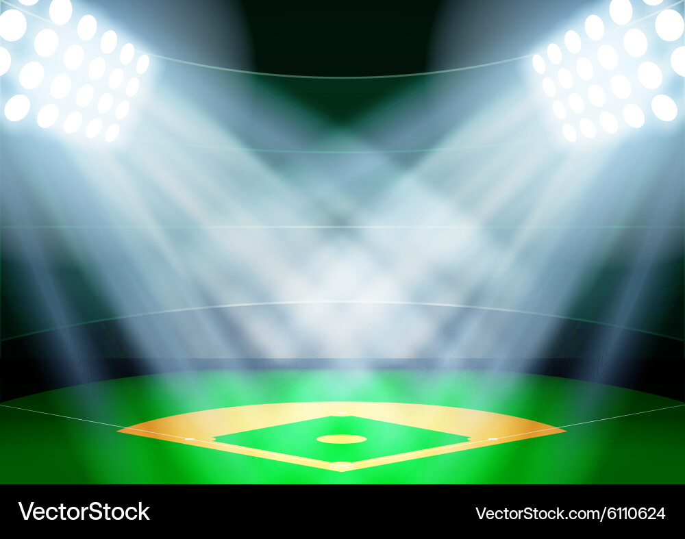 Night Baseball Stadium Lights – Royalty-Free Vector | VectorStock