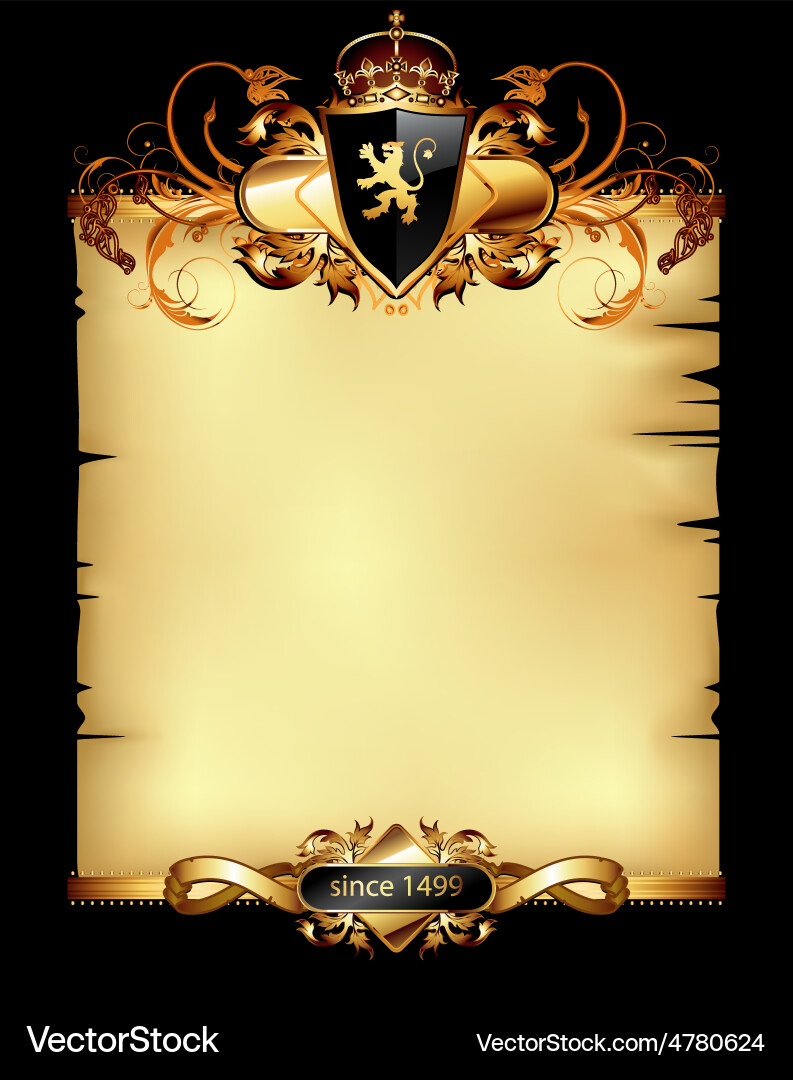 Ornate heraldic frame Royalty Free Vector Image