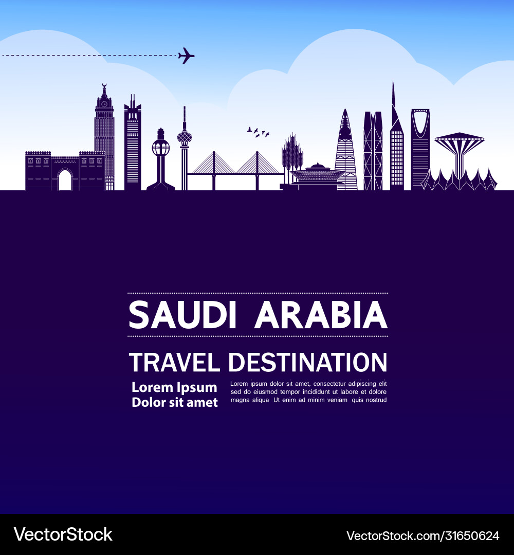Saudi arabia travel destination Royalty Free Vector Image