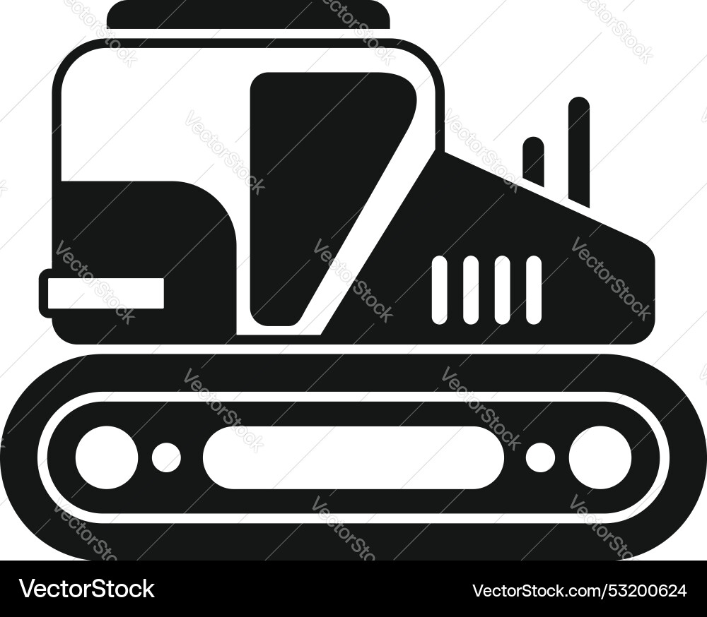 Small bulldozer excavator digging machine with Vector Image