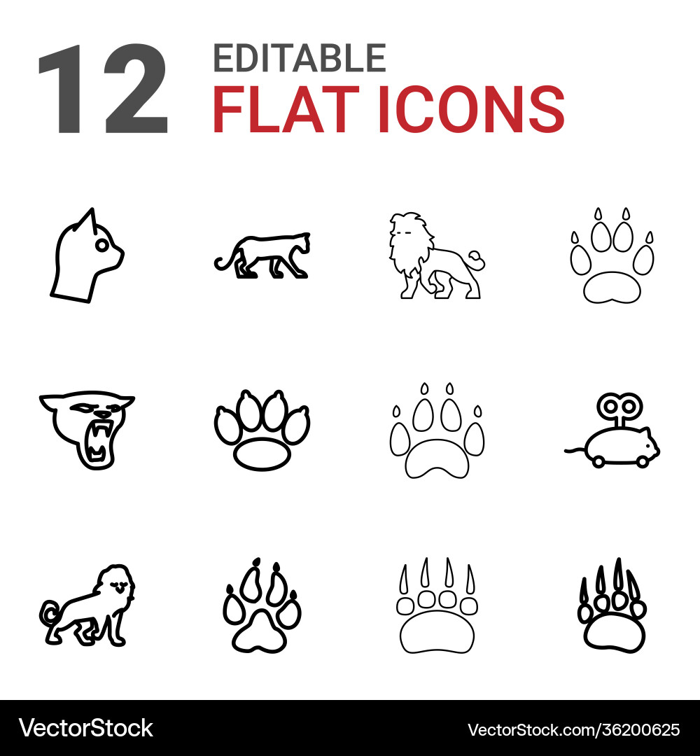 12 cat icons Royalty Free Vector Image - VectorStock