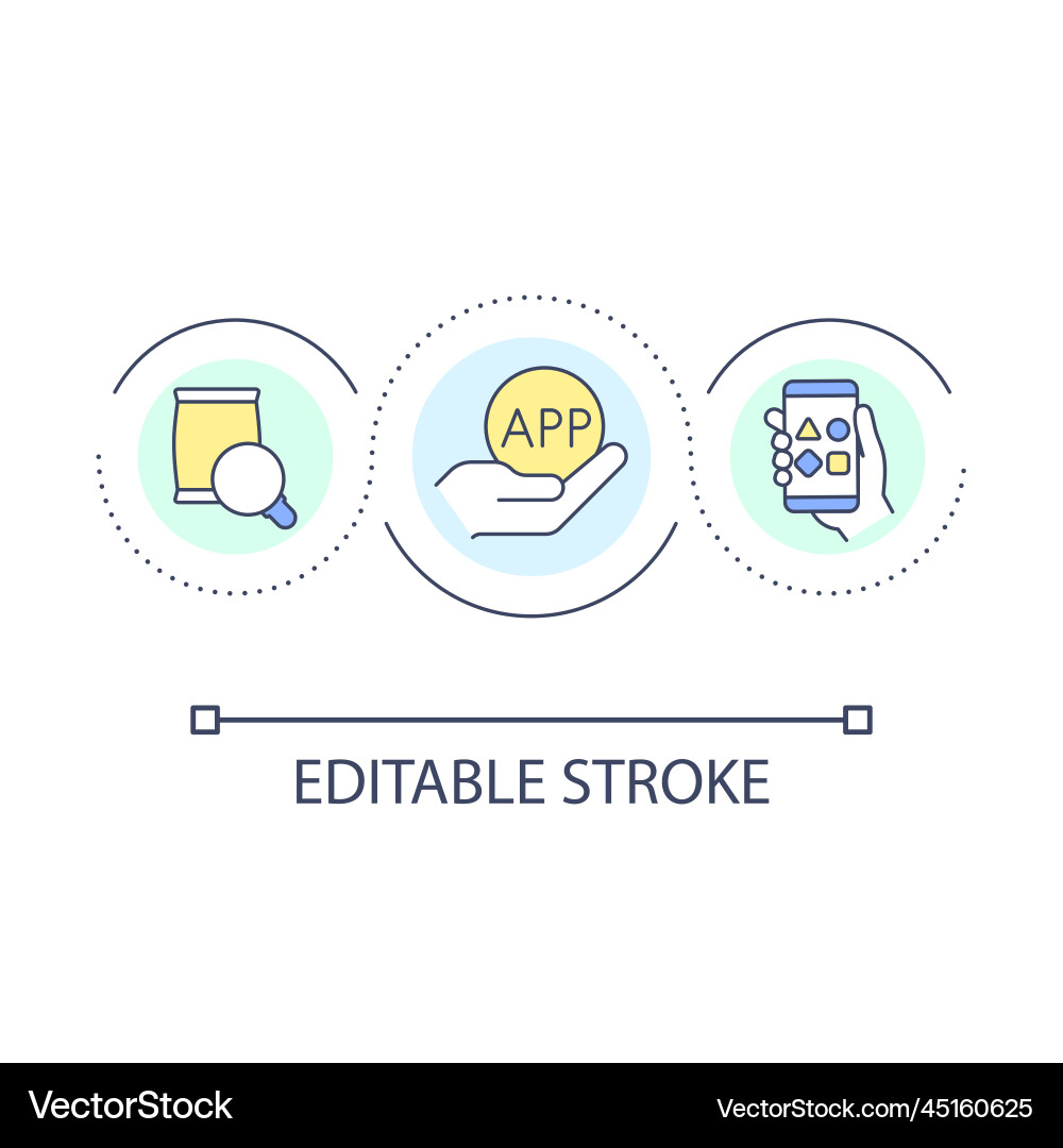App for product evaluation loop concept icon Vector Image
