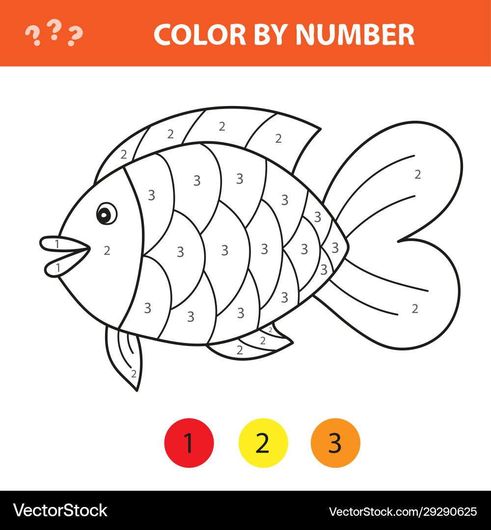 Coloring Book Fish - Number Game Royalty Free Vector Image