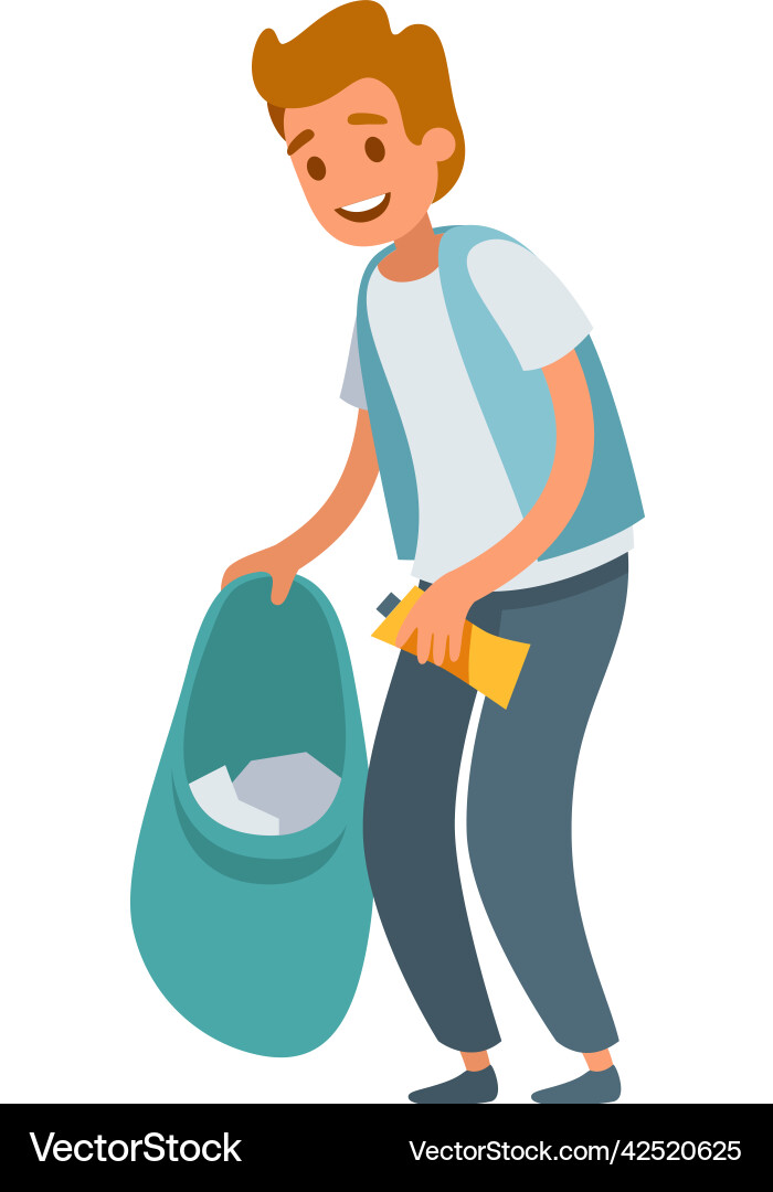 Garbage sack guy composition Royalty Free Vector Image