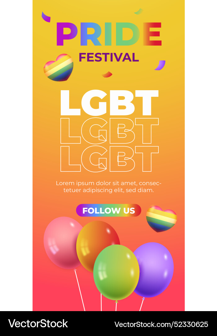 Gradient pride month vertical banners pack Vector Image