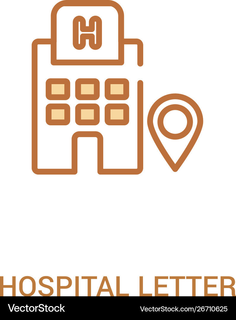 Hospital letter in rounded square concept 2 Vector Image