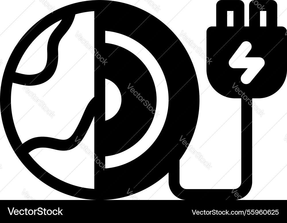 Icon semi solid geothermal and soil energy plug Vector Image