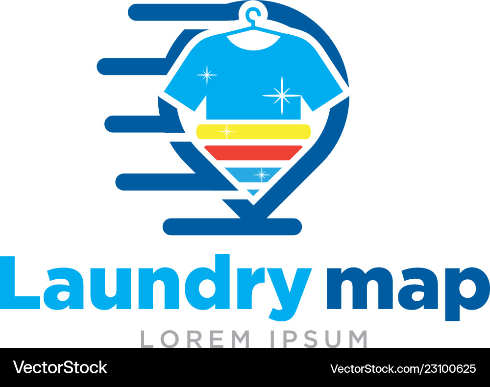 Laundry map logo Royalty Free Vector Image - VectorStock