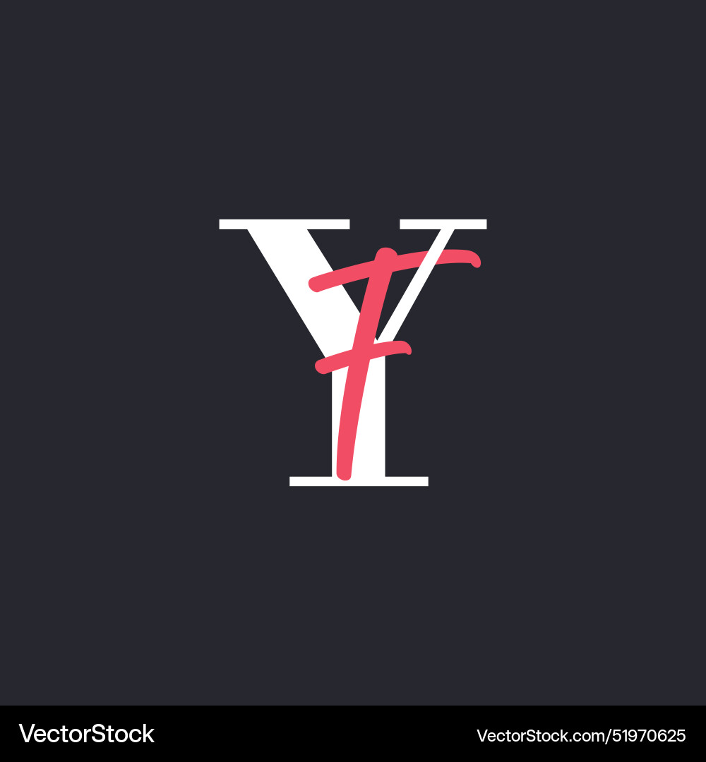 Letter yf logo perfectly blended initials Vector Image
