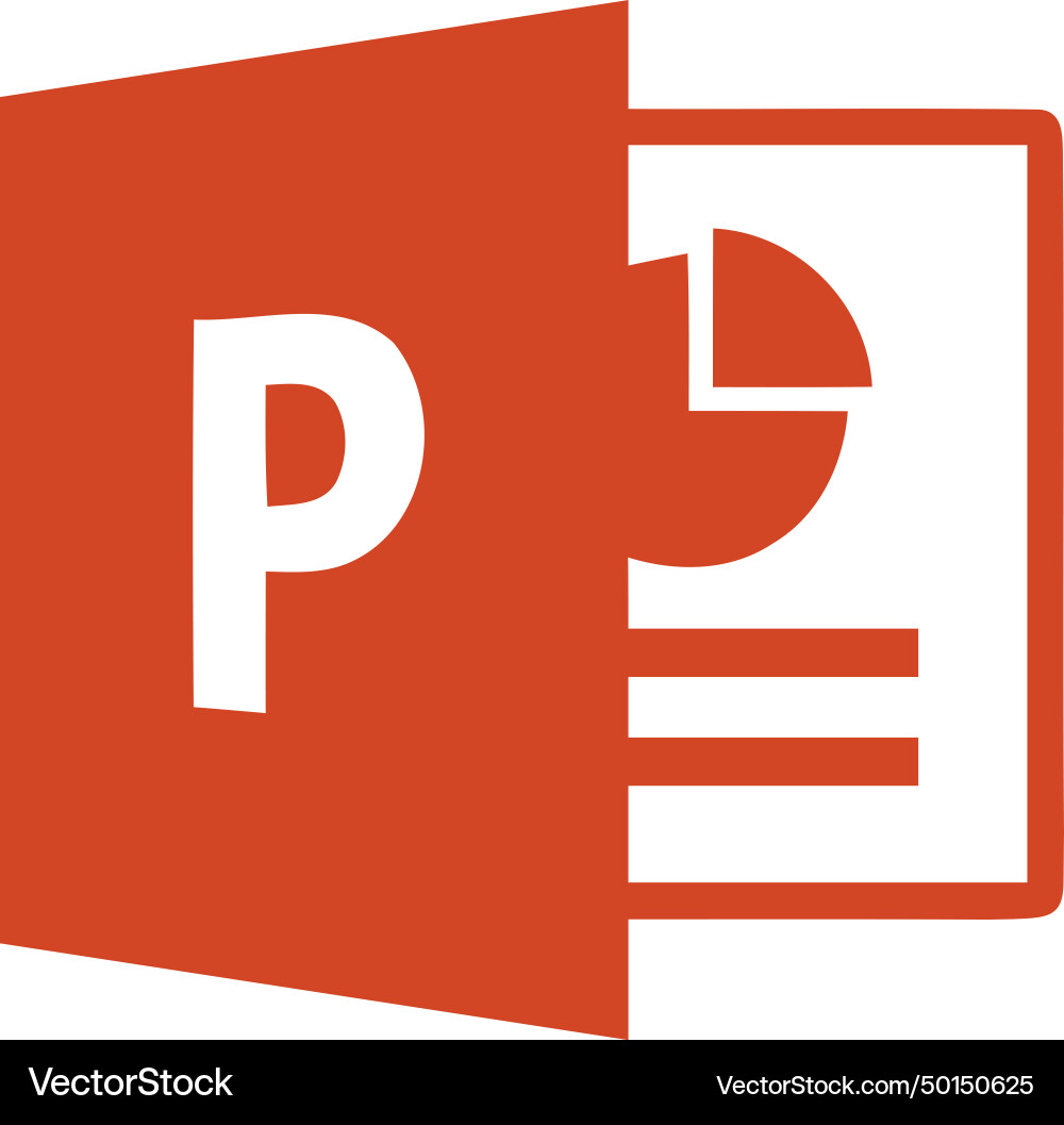 Microsoft office powerpoint logo icon Royalty Free Vector