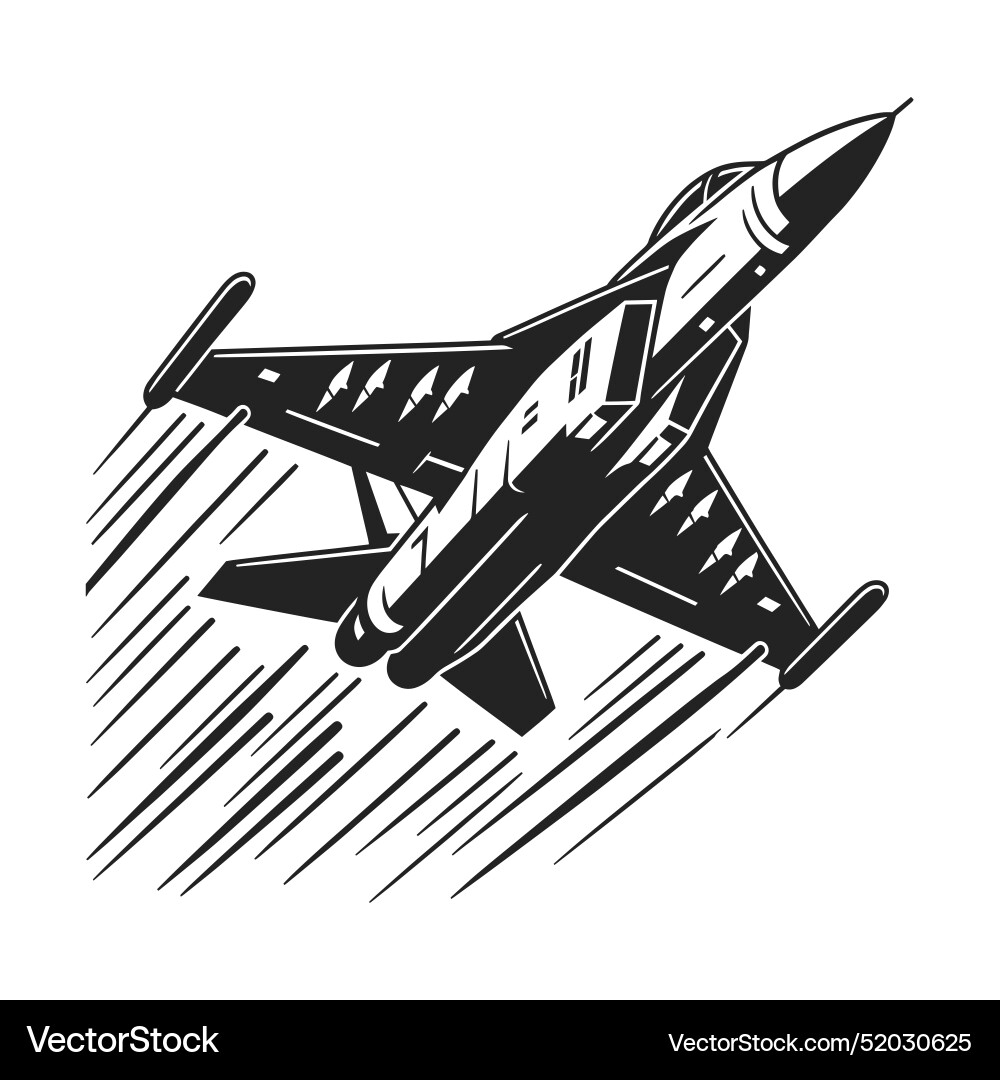 Minimalist warplane symbol design Royalty Free Vector Image