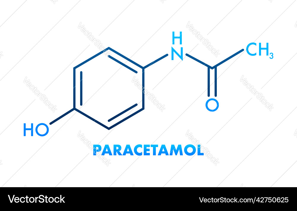 Paracetamol formula for medical design Royalty Free Vector