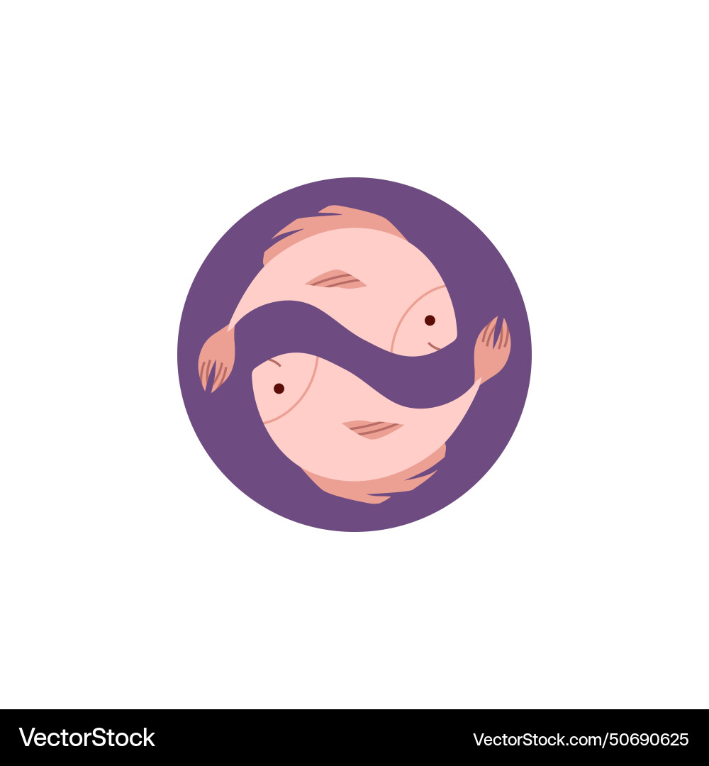 Pisces zodiac symbol astrological Royalty Free Vector Image