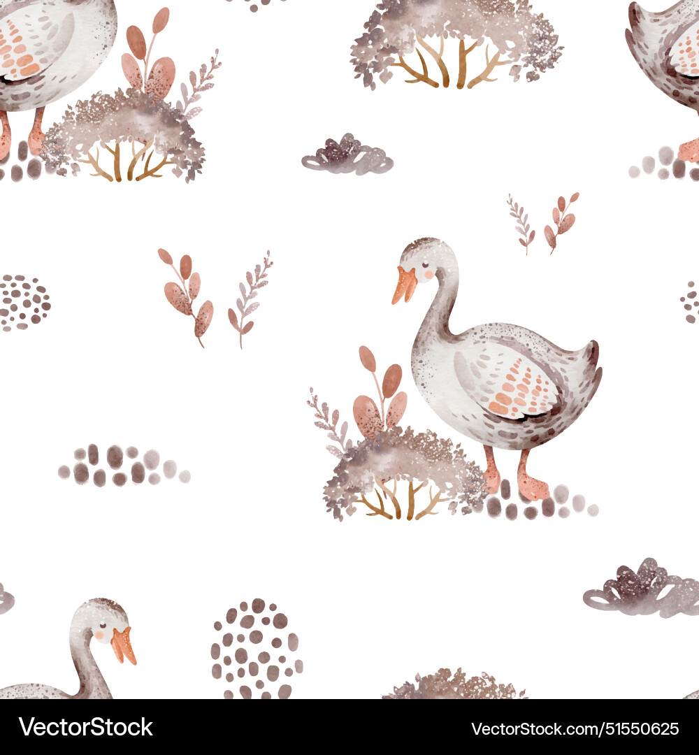 Seamless pattern poultry goose Royalty Free Vector Image